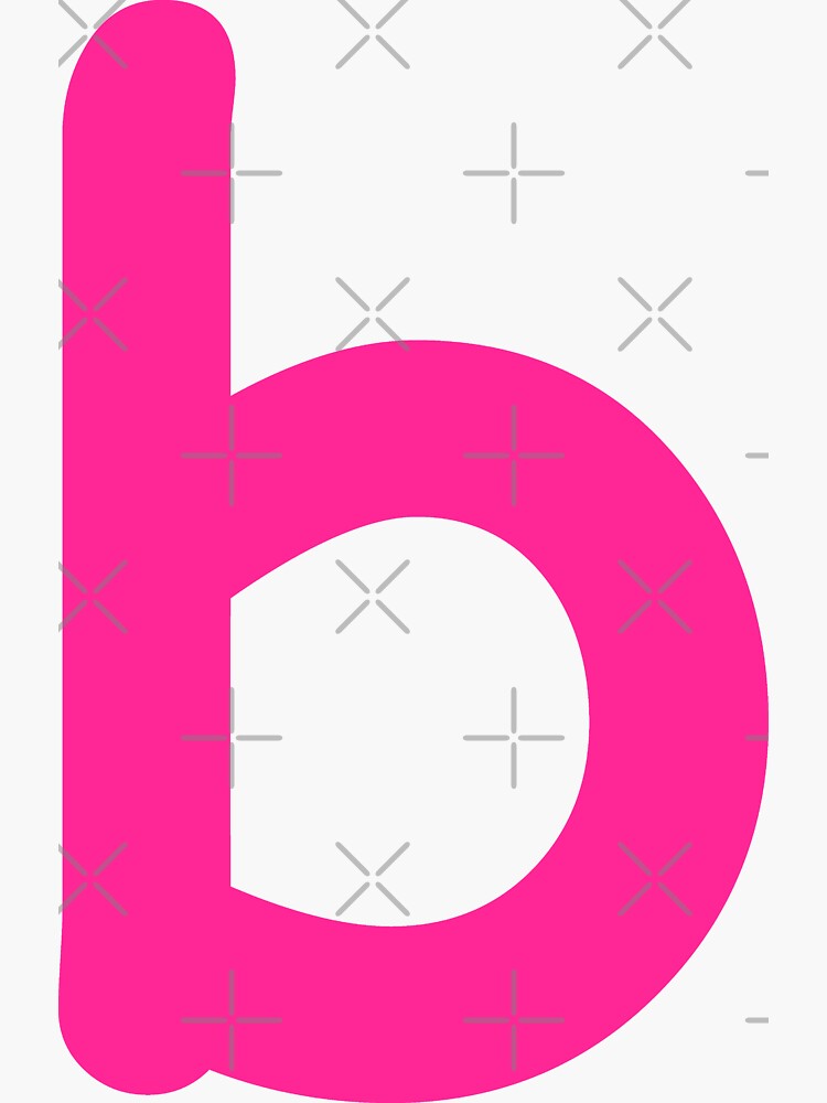 "Pink Letter b Lower Case Alphabet Girls Birthday Gift" Sticker for ...