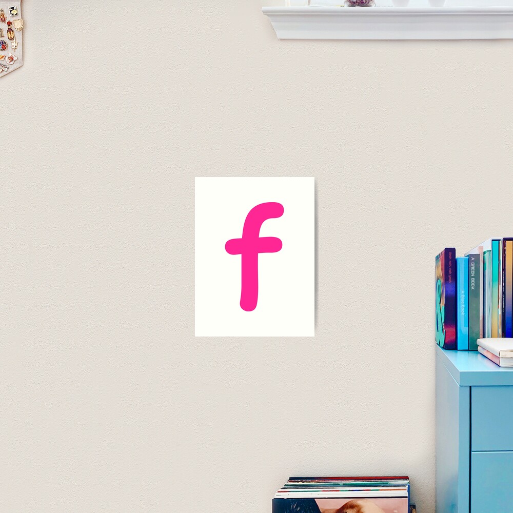 "Pink Letter f Lower Case Alphabet Girls Birthday Gift" Sticker for ...