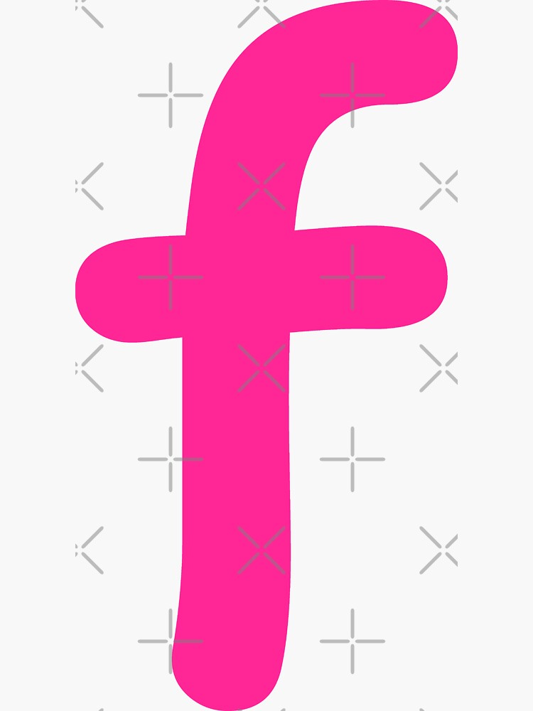 "Pink Letter f Lower Case Alphabet Girls Birthday Gift" Sticker for ...