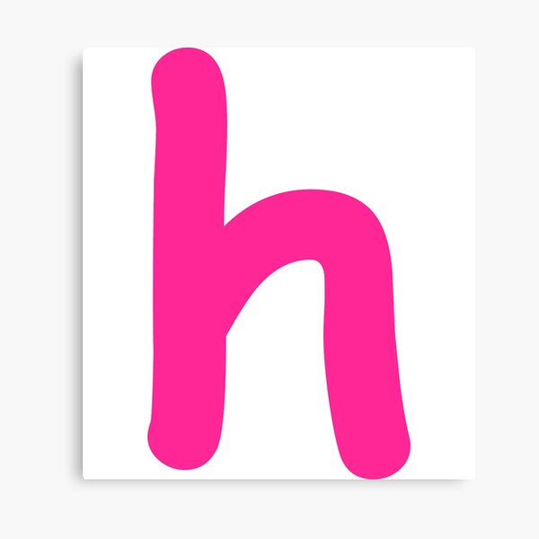 "Pink Letter h Lower Case Alphabet Girls Birthday Gift" Canvas Print ...