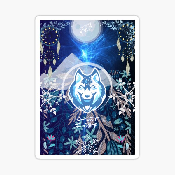 "The White wolf" Sticker for Sale by Rene-Martin | Redbubble