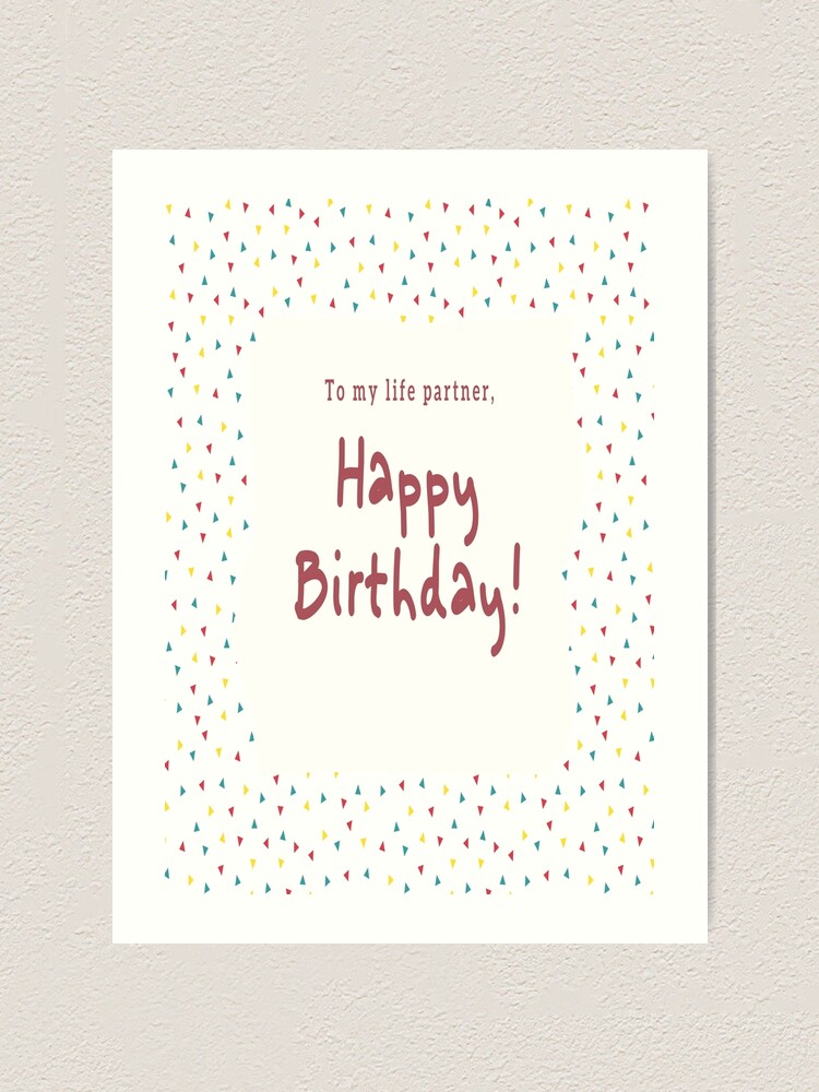 "Happy Birthday To My Life Partner - Birthday wishes Birthday Quotes ...