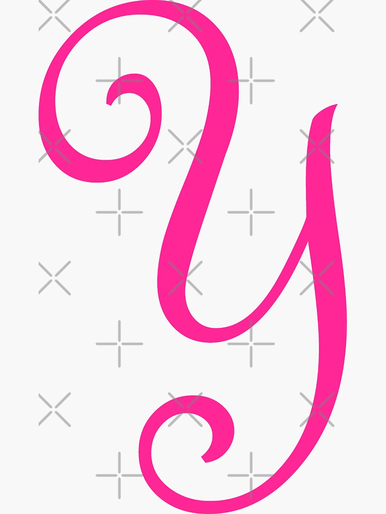 "Pink Letter y Lower Case Alphabet Girls Birthday" Sticker for Sale by ...