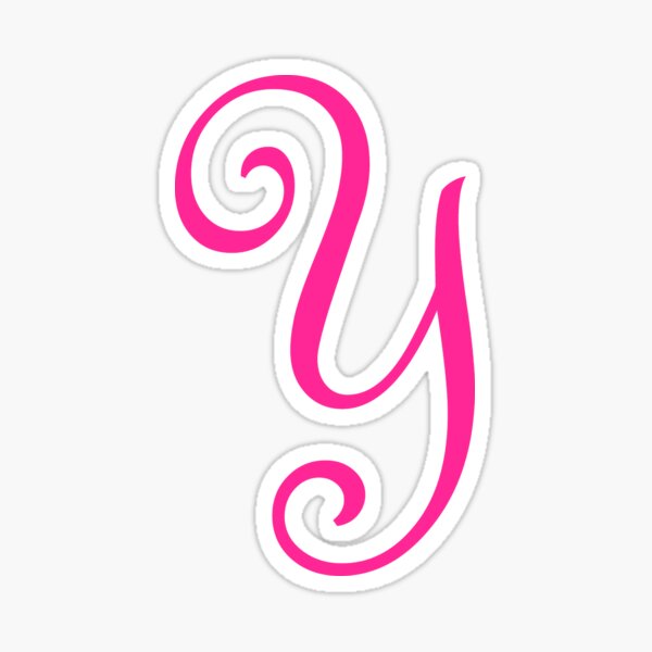 "Pink Letter y Lower Case Alphabet Girls Birthday" Sticker for Sale by ...
