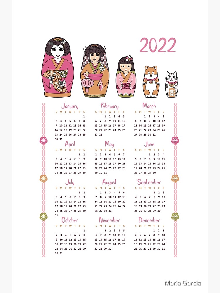 "2021 Calendar Japanese Nesting Dolls" Poster by CreativeFit | Redbubble