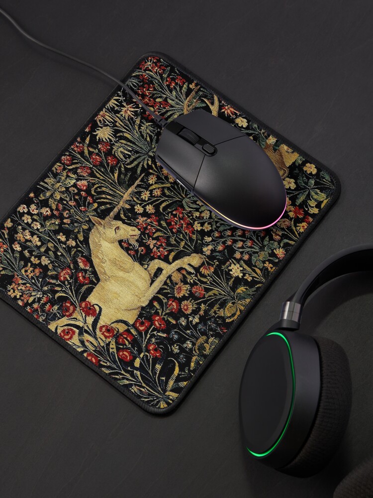 "Medieval Unicorn Midnight Floral Tapestry" Mouse Pad for Sale by ...