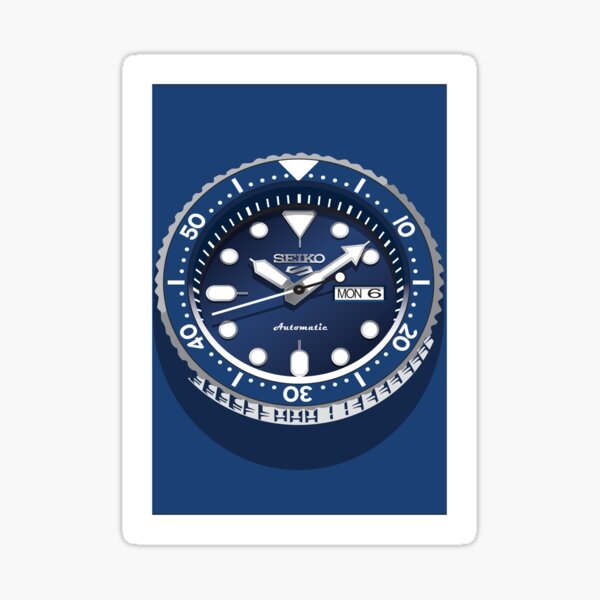 "Seiko Sports Blue" Sticker for Sale by WatchArtBr | Redbubble
