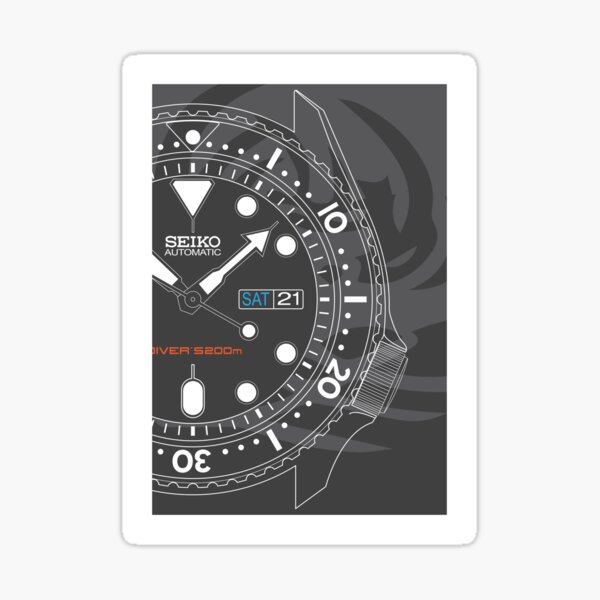 "Seiko SKX Face" Sticker for Sale by WatchArtBr | Redbubble