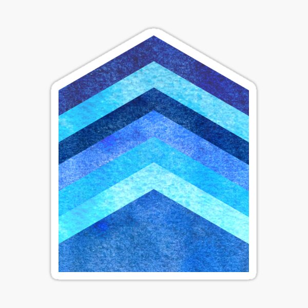 "Blue Watercolor Chevron" Sticker for Sale by Colorcore | Redbubble