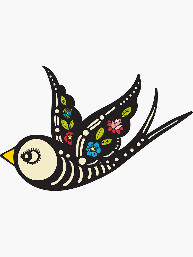 "Sugar Skull Bird Dia De Los Muertos Day of the Dead Halloween ...