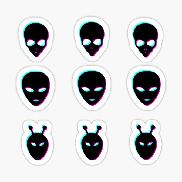 "vaporwave alien decal sticker pack set" Sticker for Sale by ...