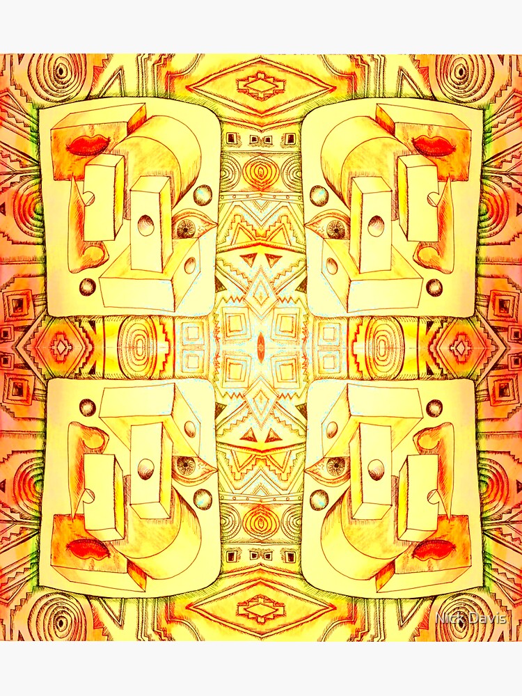 "Anglo saxon Cubist cross" Sticker for Sale by Nickdavisinghe | Redbubble