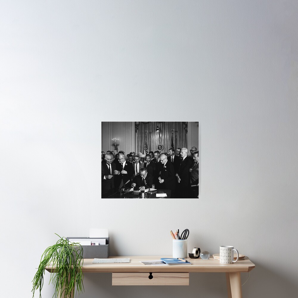"LBJ Signing The Civil Rights Act - 1964" Poster for Sale by ...