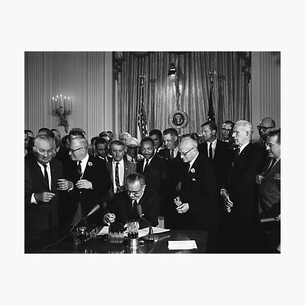 "LBJ Signing The Civil Rights Act - 1964" Photographic Print for Sale ...