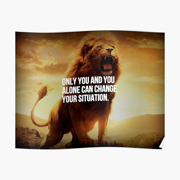 "Lion Roar Motivational Quote" Poster for Sale by HMQ-Art | Redbubble