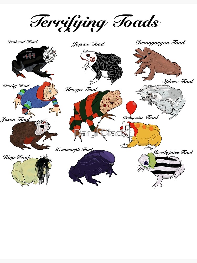 "Terrifying Toads Chart" Art Print by blackpepperart | Redbubble