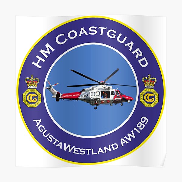 "HM Coastguard Search and rescue helicopter" Poster for Sale by ...