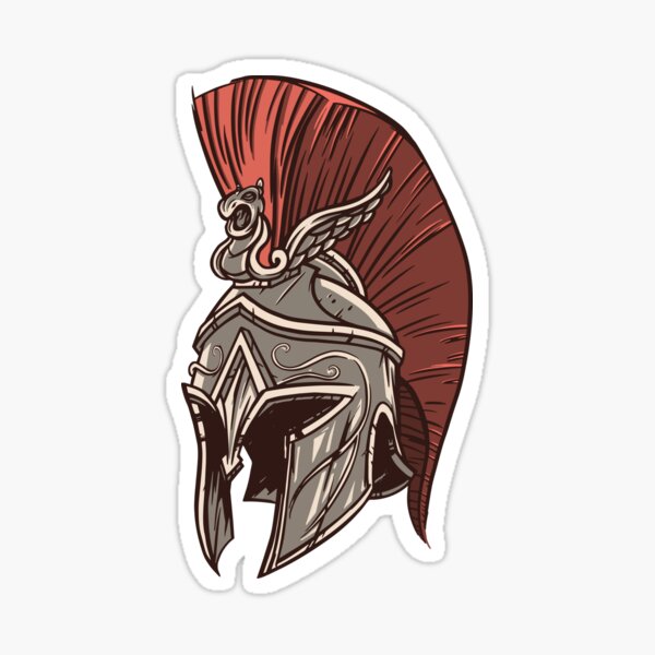 "Spartan Helmet - Sparta" Sticker for Sale by Klotho-Fashion | Redbubble
