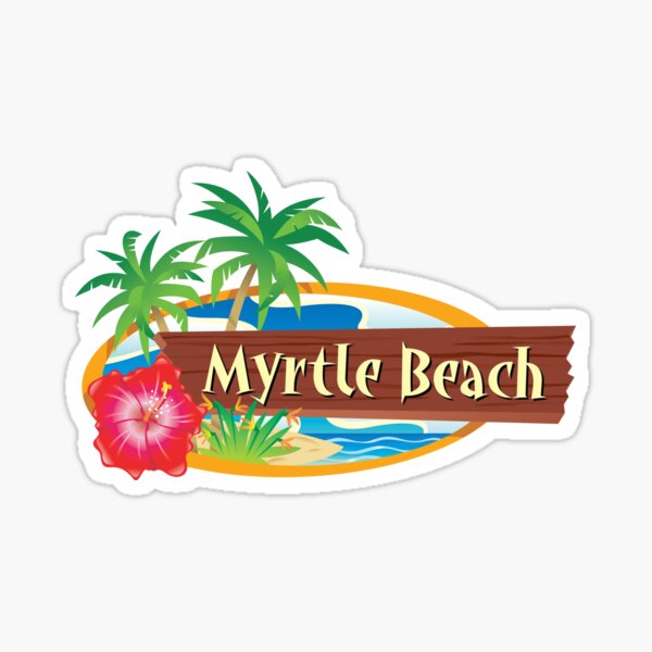 "Myrtle Beach South Carolina Vintage Surf Shop Sign" Sticker for Sale ...