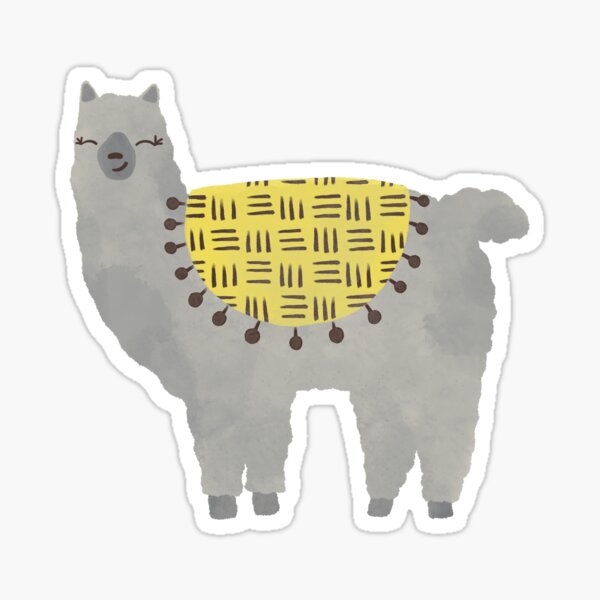 "Watercolor Alpaca Illustration – Ultimate Grey" Sticker for Sale by ...