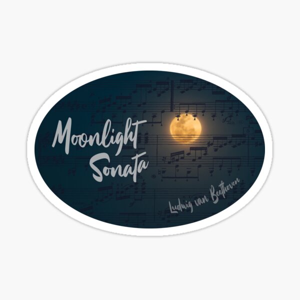 "Moonlight Sonata von Beethoven Inspiration - Music Notes and Night Sky ...