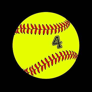 "Softball ball number 4, four" Poster for Sale by TheCultStuff | Redbubble