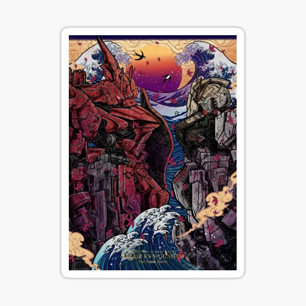 "Sazabi Vs V Gundam" Sticker for Sale by iNNasinifering | Redbubble