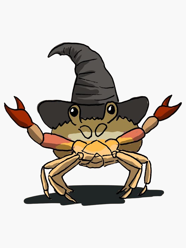 "Magic Crab Wearing Wizard Hat" Sticker for Sale by Howdy-Friend ...
