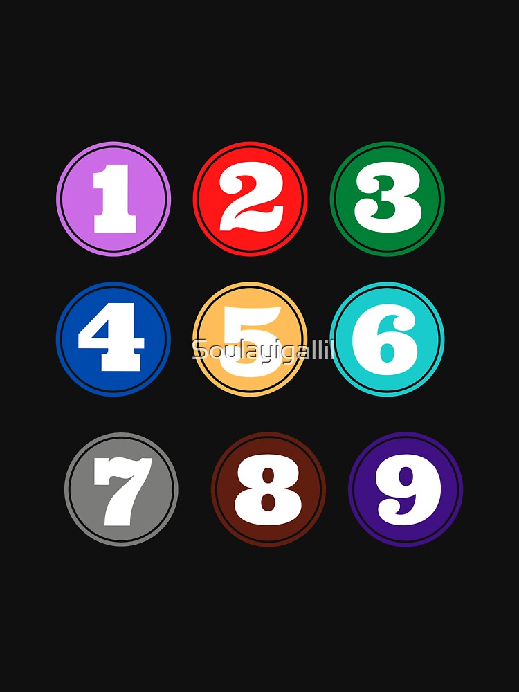 "Round Colorful Kids number block in nine digits for counting games and ...