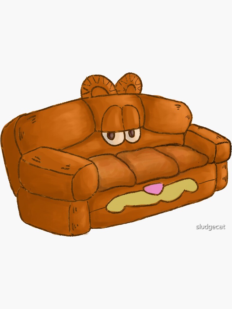 "garfield couch" Sticker for Sale by sludgecat | Redbubble