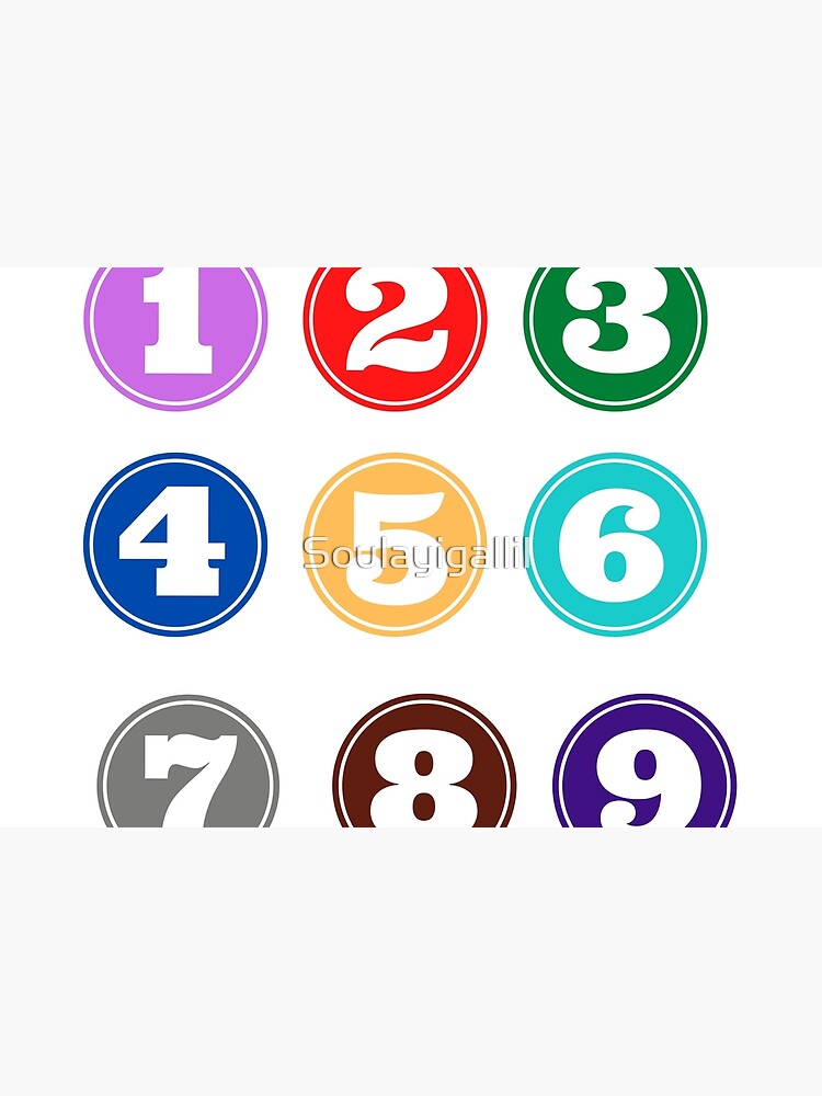 "Round Colorful Kids number block in nine digits for counting games and ...