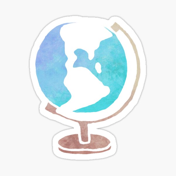 "Simple Watercolor Globe" Sticker for Sale by jay-p | Redbubble