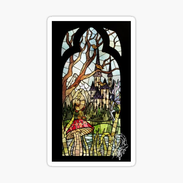 "The Mysterious Castle ~ Stained Glass Window" Sticker for Sale by ...