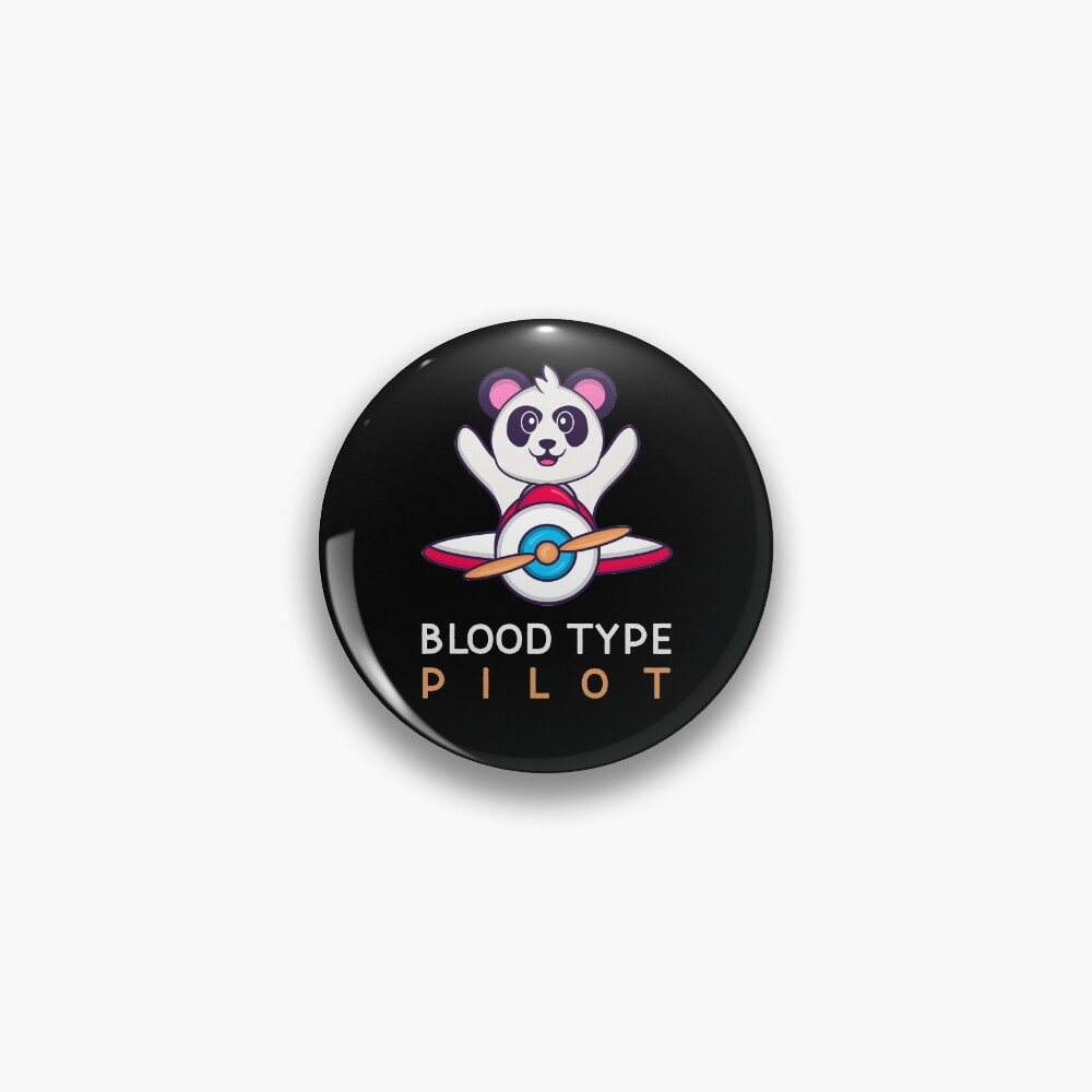 "Blood Type Pilot, funny panda flying on a plane design for planes ...