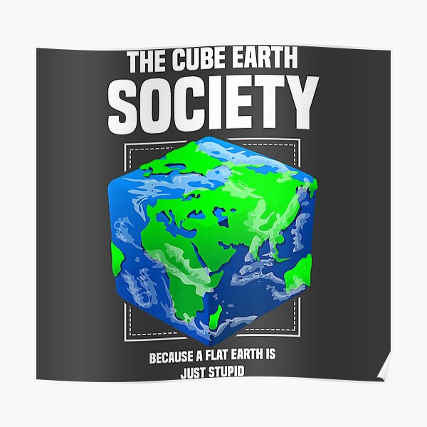 "Cube Earth Society Inspired Cubed Earth Related Square Earth Premium ...