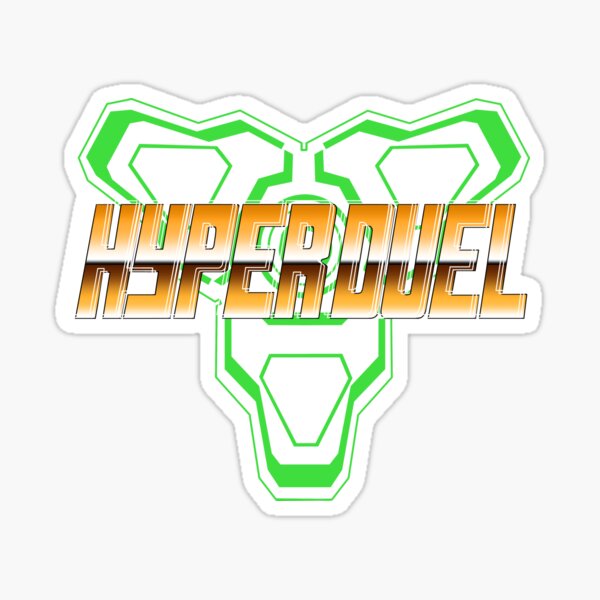 "Hyper Duel Logo +" Sticker for Sale by DANMAKUMAN | Redbubble