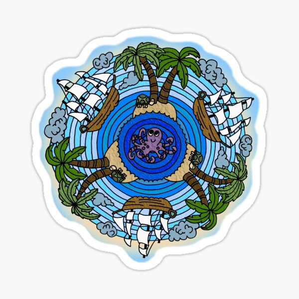 "Tropical Island Themed Mandala" Sticker for Sale by gorff | Redbubble