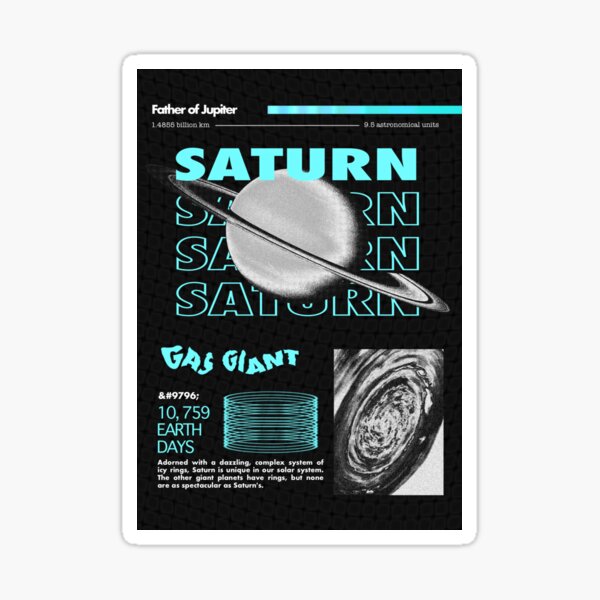 "saturn planet, graphic design" Sticker by elisthetic | Redbubble
