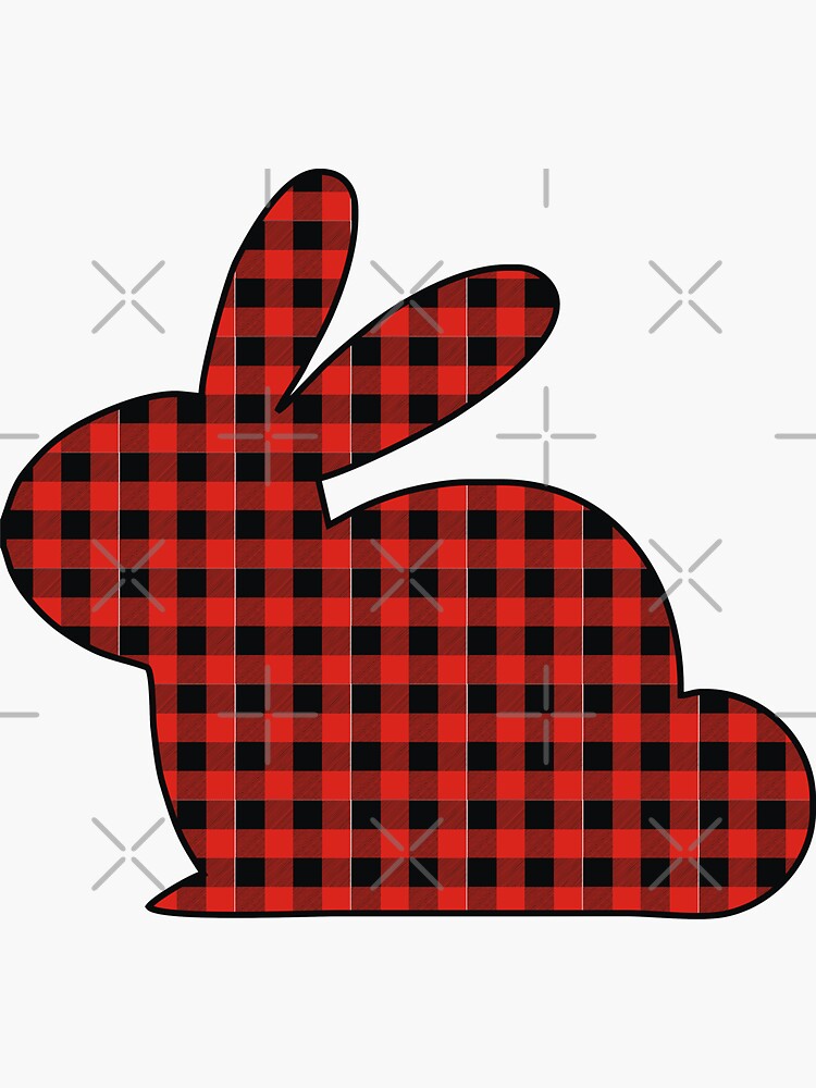 "Buffalo Checked Rabbit Shirt" Sticker for Sale by Rich-clothing ...