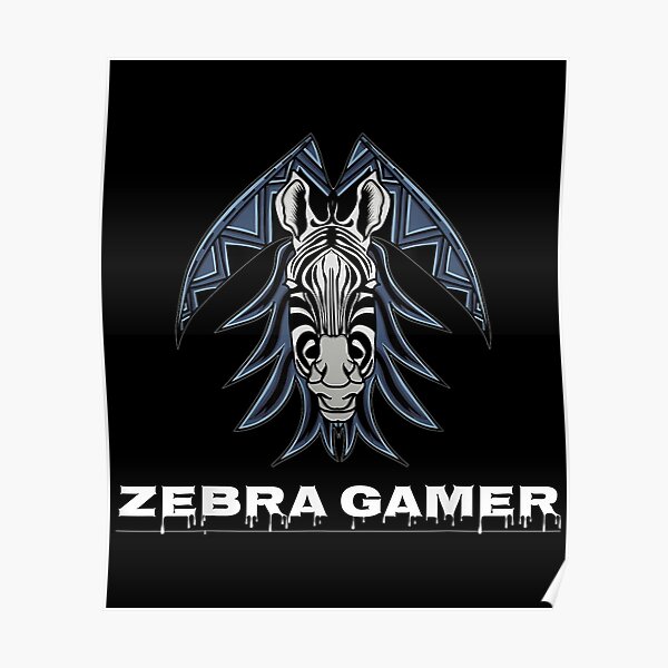 Póster «Diseño gráfico del controlador Zebra Gamer para niños Gamer» de ...