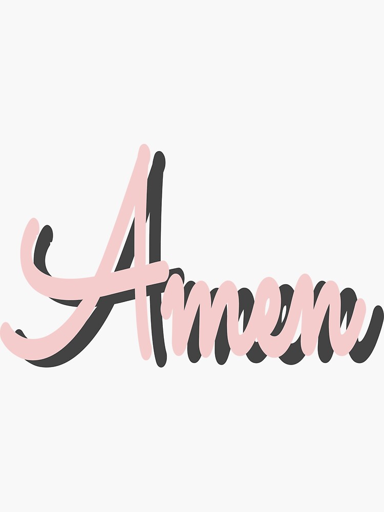 "cute pink preppy Amen design" Sticker for Sale by countrycutiee ...
