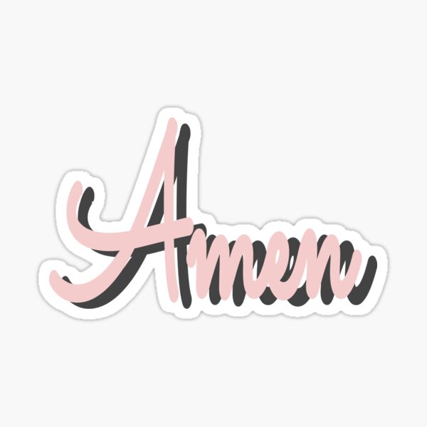 "cute pink preppy Amen design" Sticker for Sale by countrycutiee ...