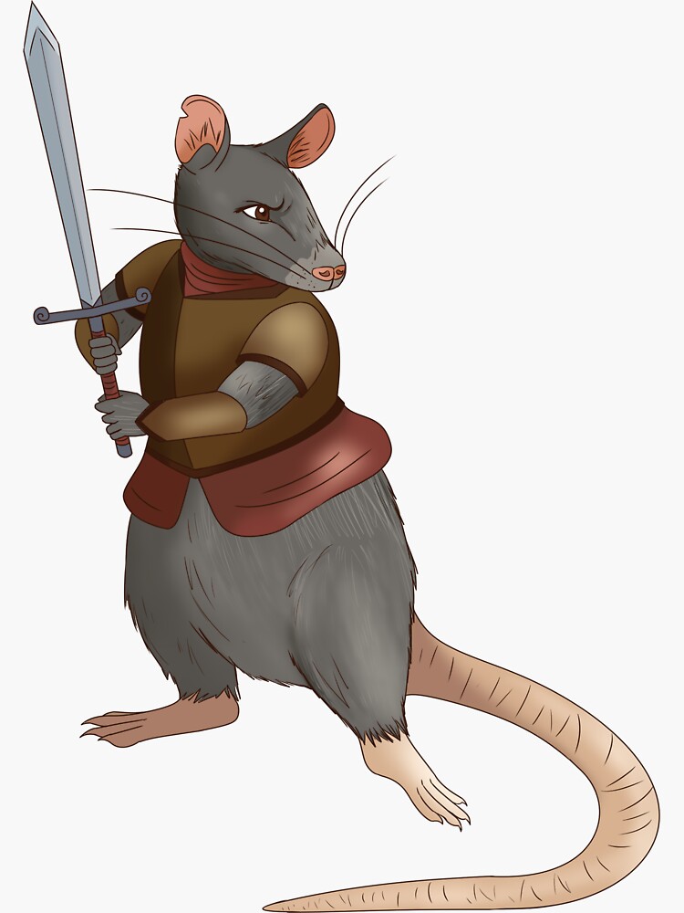 "DnDAnimals: Rodents: Rat Fighter" Sticker by ErinA2 | Redbubble