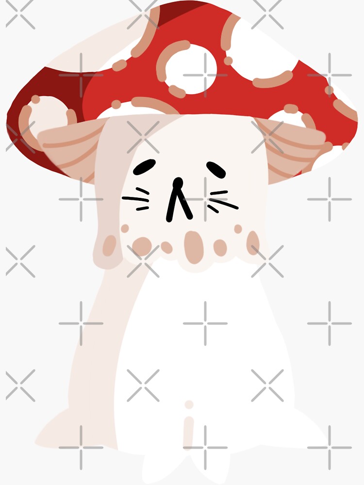 "Mushroom Cat" Sticker for Sale by olivejade | Redbubble