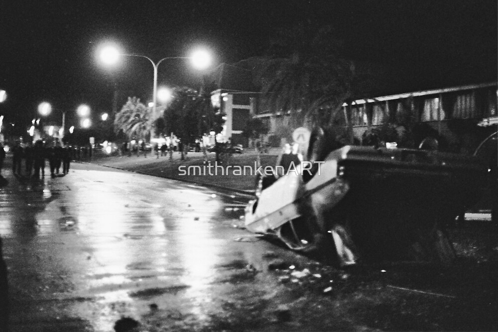 "The Police Chief's car, 1979 Star Hotel Riot by Bernadette Smith (c ...