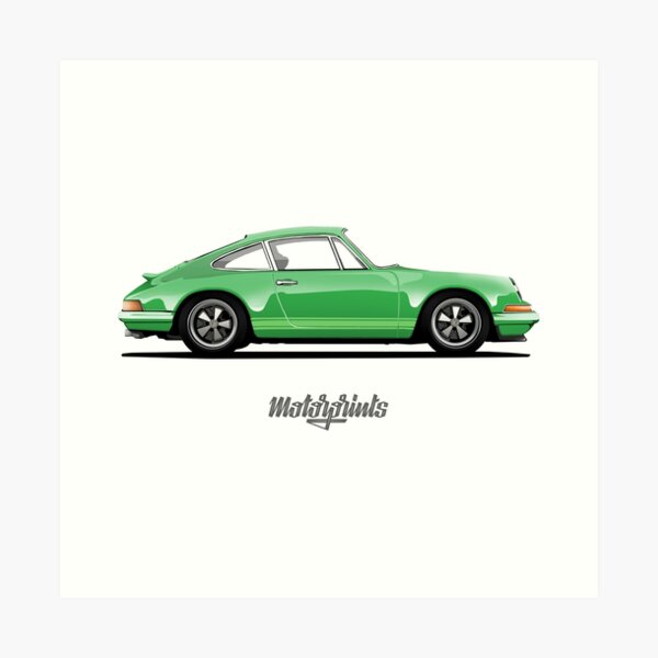"Singer 911 (green)" Art Print for Sale by MotorPrints | Redbubble