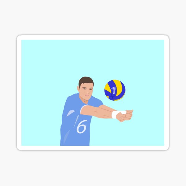 "Volleyball Cartoon " Sticker for Sale by SagaciousDesign | Redbubble