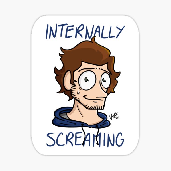 "Internally Screaming - With Background" Sticker for Sale by Vvarx ...