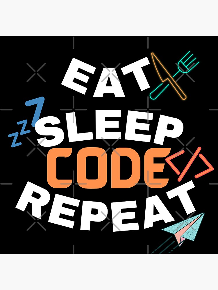 "Eat Sleep Code Repeat" Sticker for Sale by adnanshadmani | Redbubble