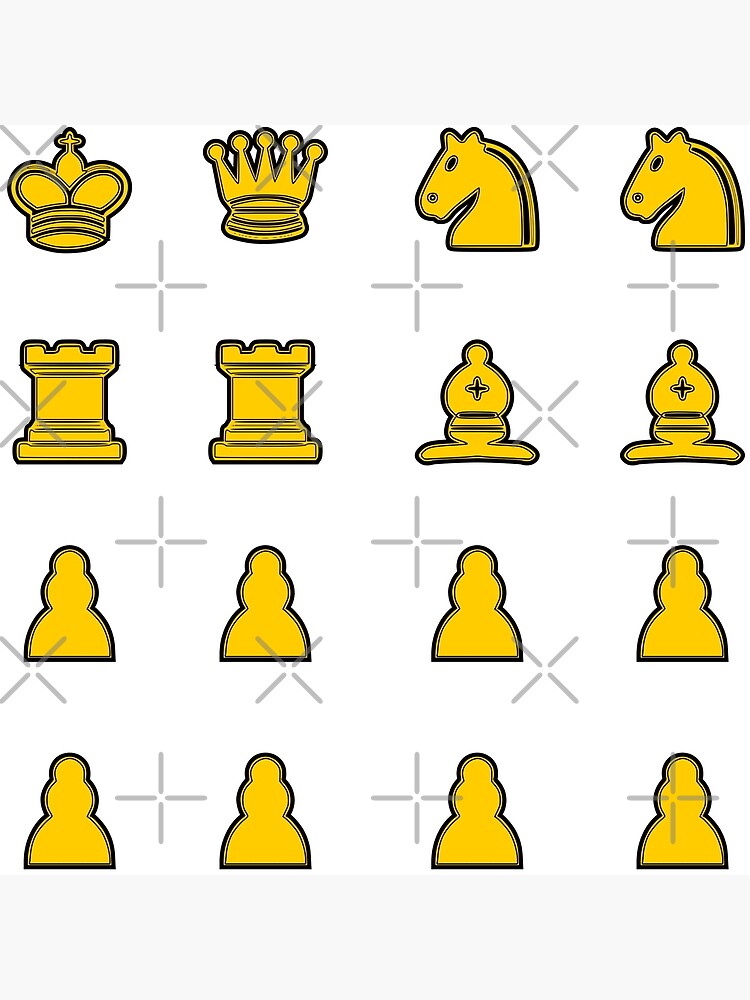"Complete Chess Set 1 - Yellow Chess Pieces" Poster for Sale by ...